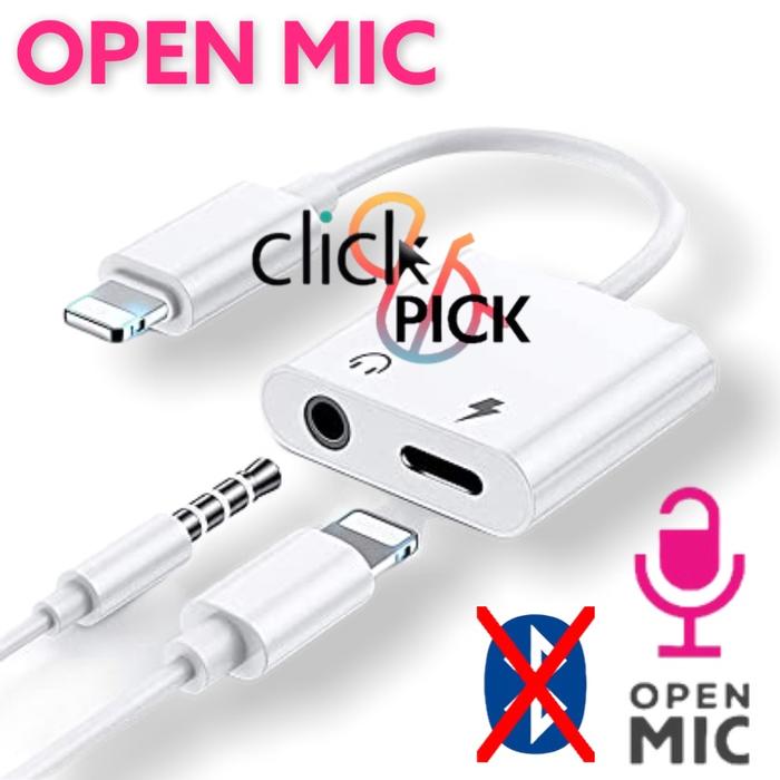 Jual OPEN MIC Lightning to Jack 3.5mm 2in1 AUX Dual Spliter for iPhone ...