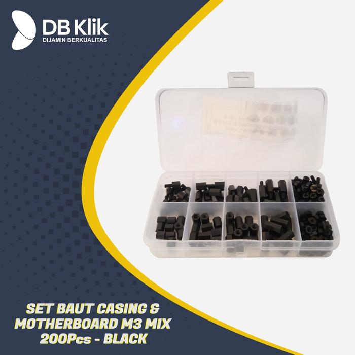 Set Baut Casing & Motherboard M3 Mix - Black