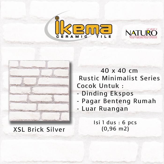 Jual Keramik Ikema 40x40 XSL Brick Series Bata Alami Kasar - Brick ...