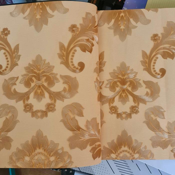 Jual wallpaper dinding motif batik gold ukuran 0,53x10m - Jakarta ...