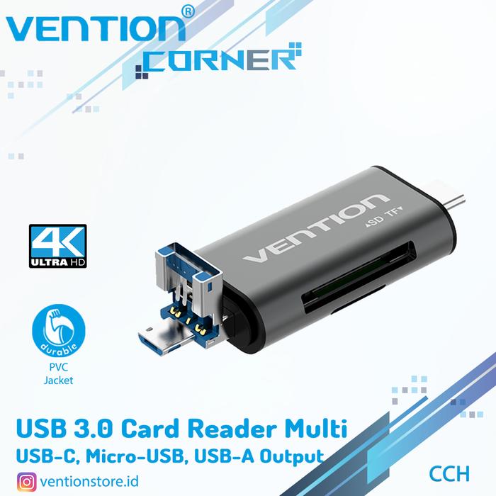 Jual VENTION USB 3.0 Card Reader All in One USB C USB A Micro USB SD TF ...