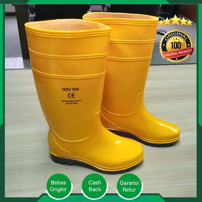 Jual Sepatu Boots Proyek APD Kuning Tinggi Bahan PVC Premium Tebal ...