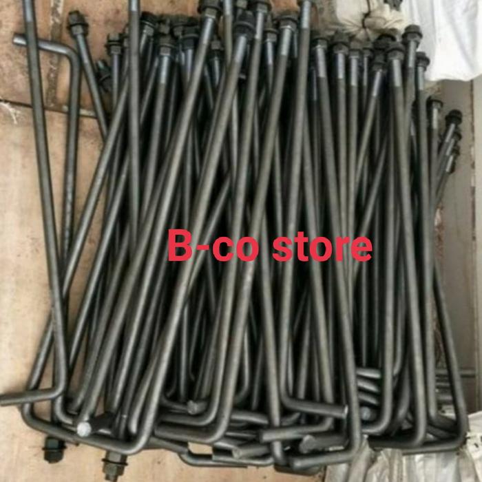 Jual ANGKUR L BESI ST37 HITAM 3/4"X 30CM/ANCHOR BOLT 20 X 30CM(2mur ...