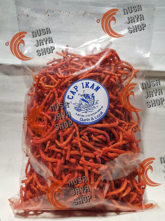 Jual Snack Mie Lidi Rapuh Cap Ikan Kerupuk Pedas khas Medan 500 Gram ...