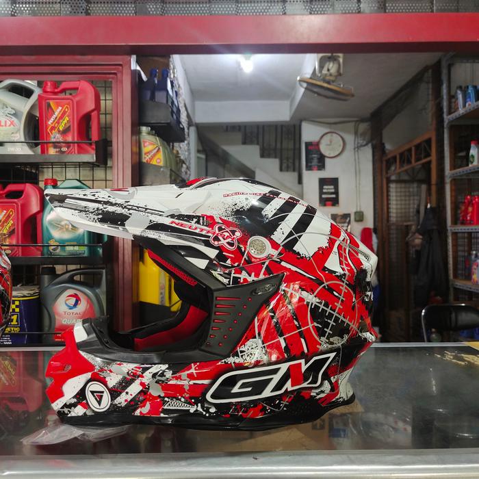 Jual HELM GM CROSS WHITE/RED NEUTRON - Kota Semarang - sri jaya helm ...