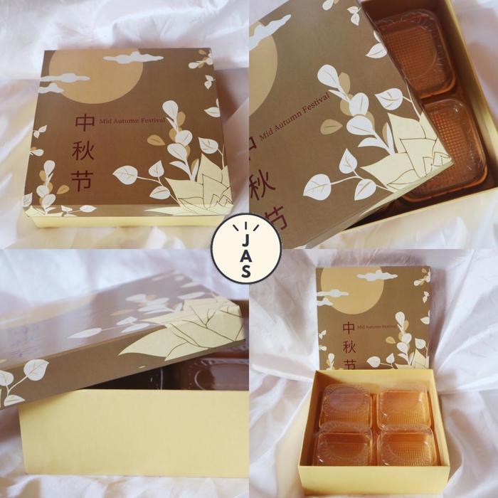 Jual kotak moon cake 20x20x6,5 hard box / handmade / mooncake box isi 4 ...