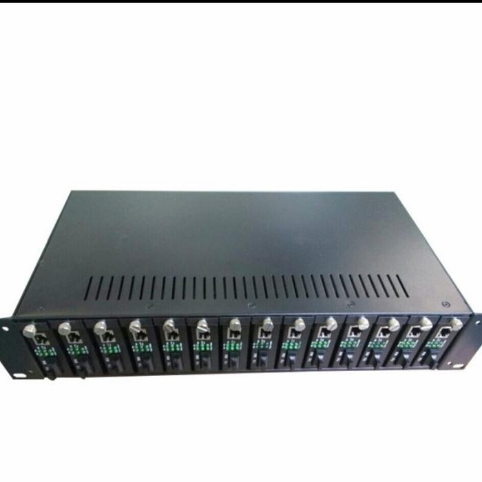 Jual rack media converter 19 inch 2U 14slot Dual power supply - Kab ...
