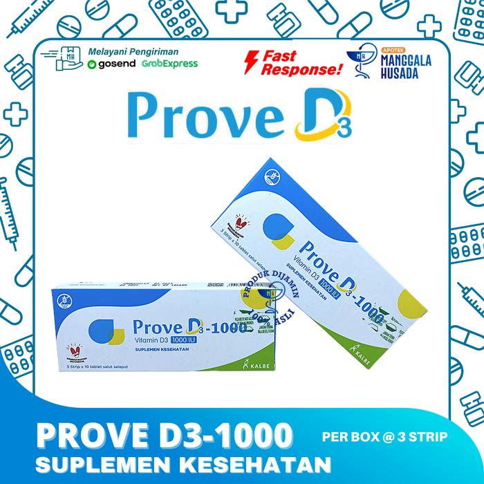 Jual PROVE D3 1000 SUPLEMEN KESEHATAN PER STRIP @ 10 TABLET - Kota ...
