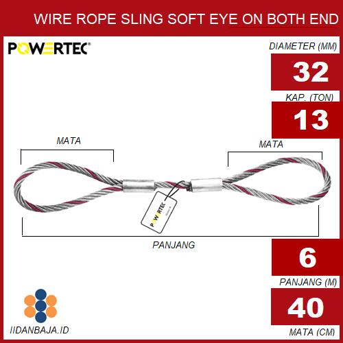 Jual WIRE ROPE SLING SOFT EYE ON BOTH END 32 MM X 13 T X 6 M - Kota ...
