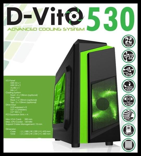 Jual CASING PC Gaming KOMPUTER DAZUMBA ORIGINAL DVITO 530 NON PSU ...