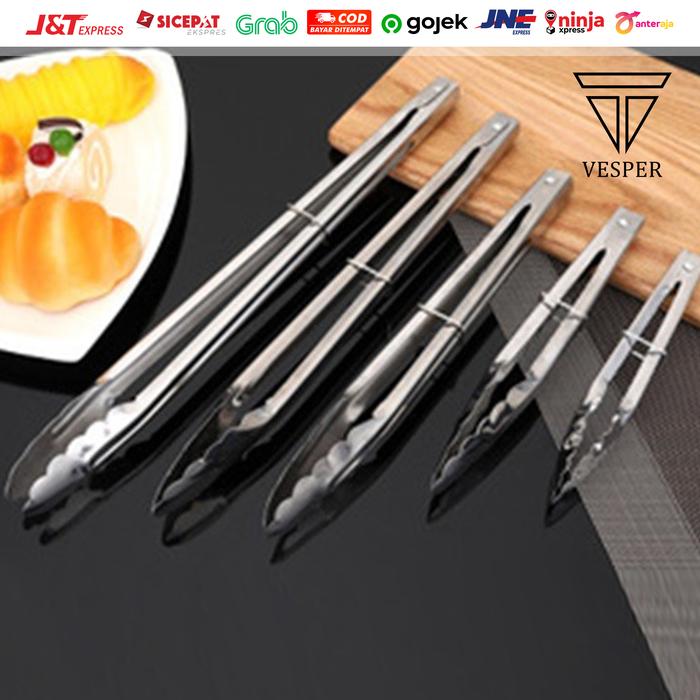 Jual penjepit capitan makanan / food tong stainless / pencapit es batu ...