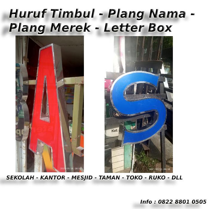 Jual HURUF TIMBUL LETTER BOX PLANG MEREK AKRILIK STENLIS ACRYLIC per cm ...