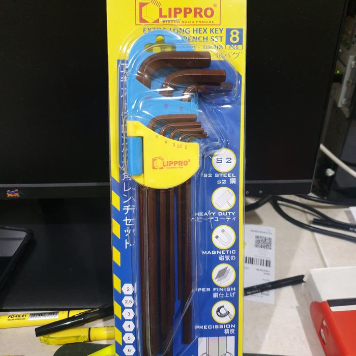Jual LIPPRO KUNCI L SET 8 PCS PANJANG LONG HEX KEY 8PCS LIPRO HEAVY ...