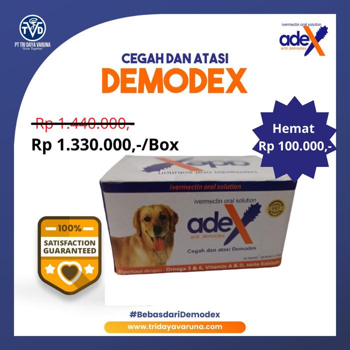 Promo Obat Gatal Jamur Kudis Gudikan Demodex Anjing Adex 10ml isi 24btl Cicil 0% 3x - Kota Bogor ...