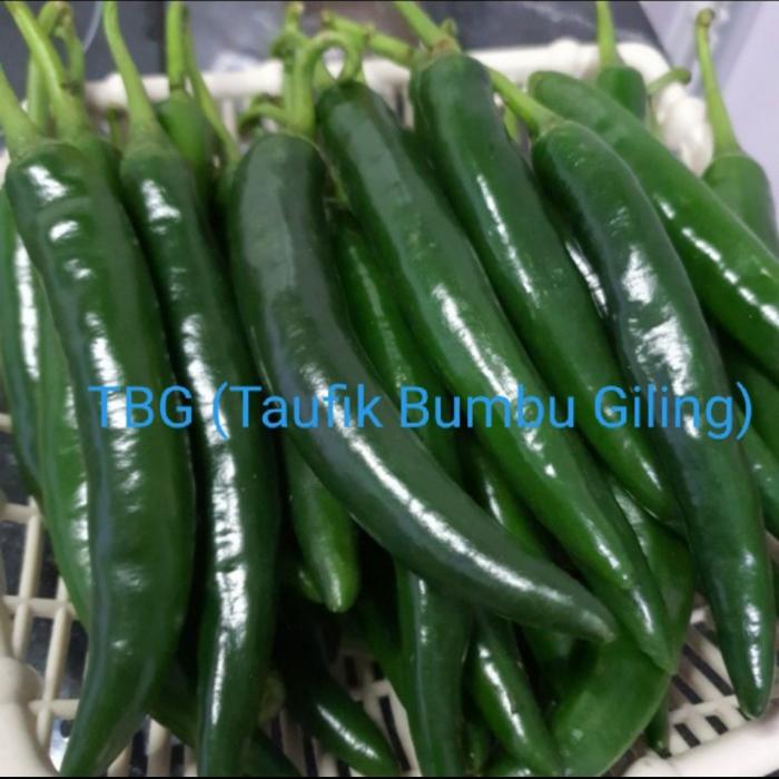 Jual cabe hijau besar bisa di giling kasar/ halus 1kg - kasar, tanpa ...