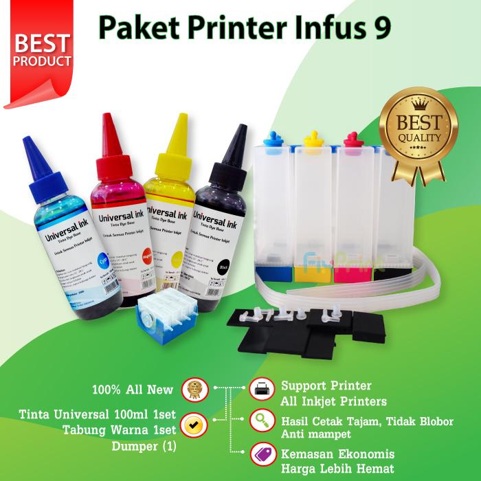 Jual Paket Tabung Infus + Tinta Refill 100ml CMYK + Dumper Printer ...