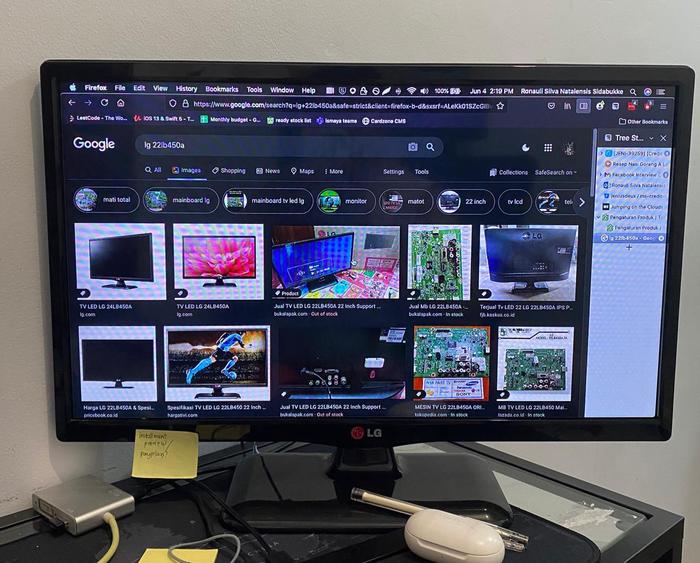 Jual TV MONITOR MURAH LG 22LB450A SECOND BERFUNGSI DENGAN BAIK ...