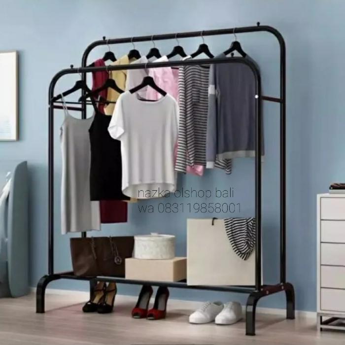 Jual double big stand hanger / gantungan display double big - Hitam ...