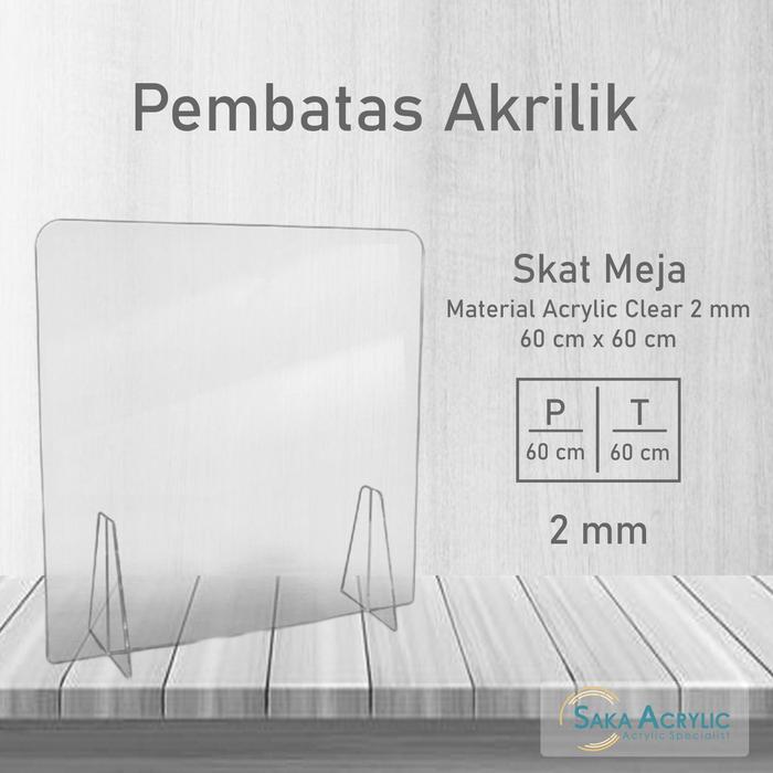 Jual PARTISI / SEKAT / PEMBATAS MEJA AKRILIK UNIVERSAL TANPA LUBANG 60 ...