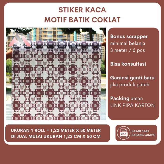 Jual Sticker Stiker Kaca Film Motif Batik Coklat Jendela Cermin ...
