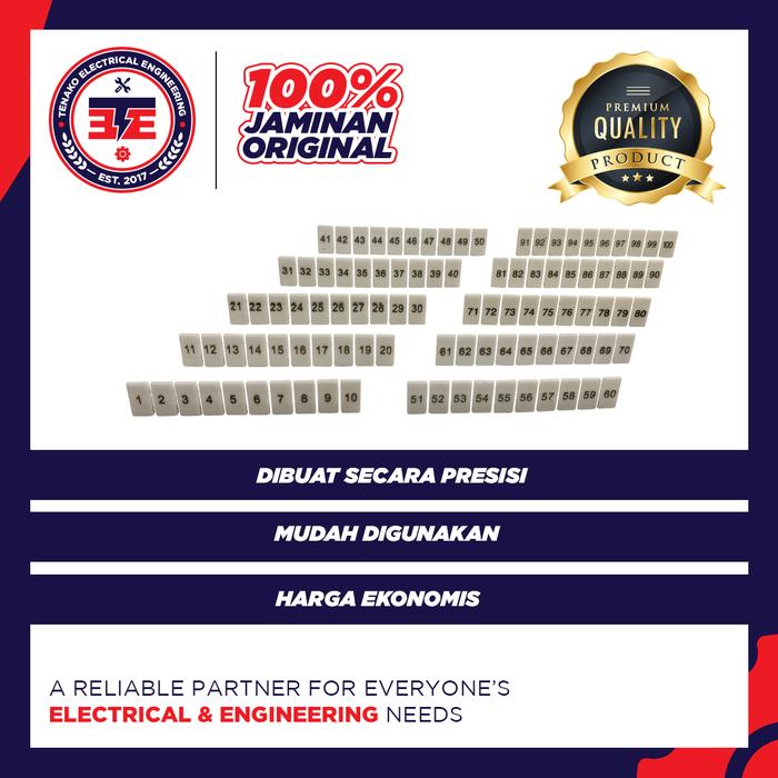 Jual Marking Strip UK5N ZB-6 Marker Strip Terminal UK-5N Terminal Marker ZB6 Numbering Strip ...