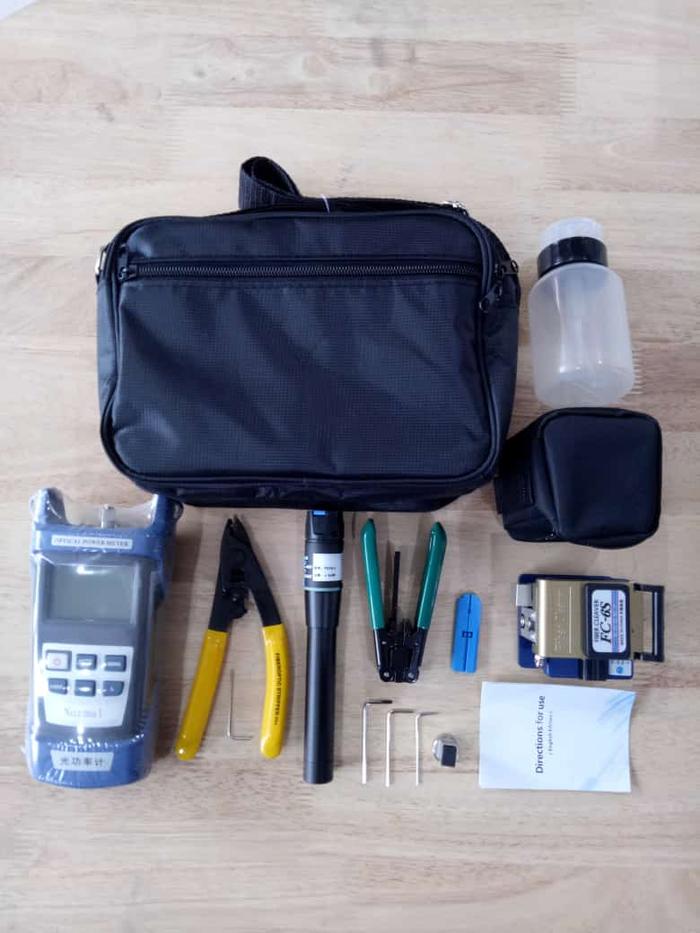 Jual FTTH Tool Set Alat Kerja Fiber Optik VFL OPM Stripper Cleaver ...