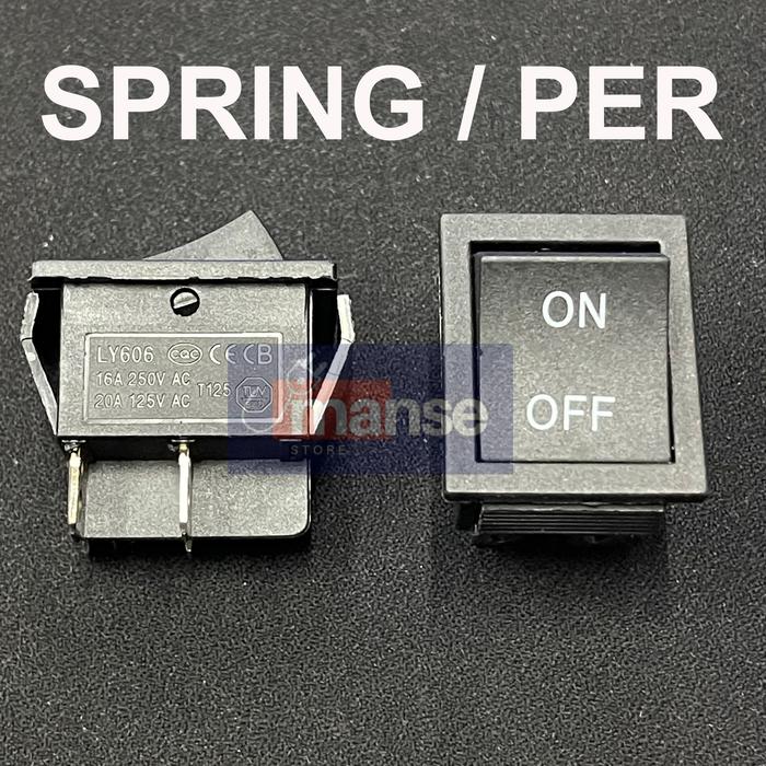 Jual Saklar 4 Kaki SPRING Hitam / Switch 4 pin + PER (Membal / Push On ...