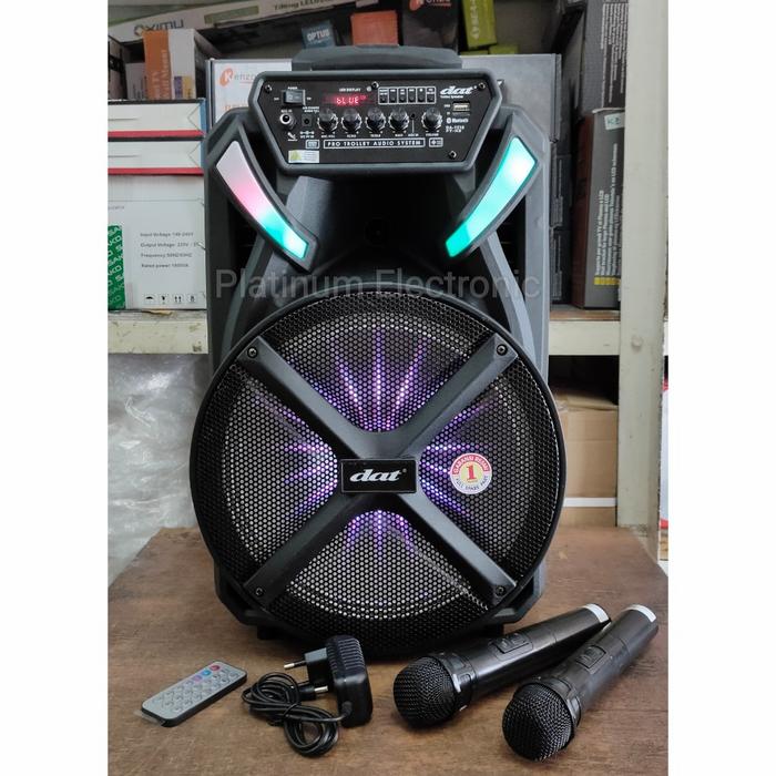 Jual Speaker Aktif 12" DAT DT-1210FT X2 Portable 2 Mic Wireless Sound ...