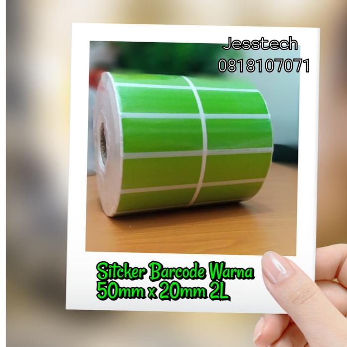 Jual LABEL STICKER BARCODE 50mm x 20mm SEMICOATED WARNA HIJAU 5x2cm ...