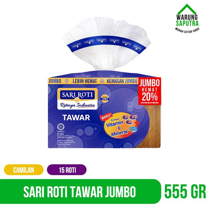 Jual Roti Tawar Sari Roti Jumbo Isi 15 Potong 555g - Kota Bandung ...