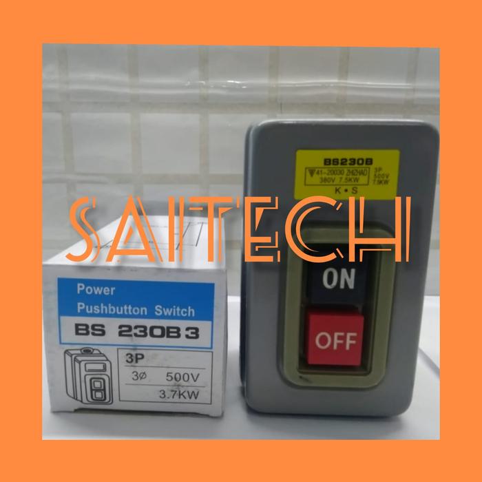 Jual Power Push Button Switch BS-230B 30A 500v 3.7KW 3 Phase BS230B3 ...
