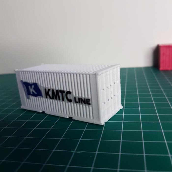 Jual miniatur container 20ft skala HO 1/87 mang irin - 20ft KMTC putih ...
