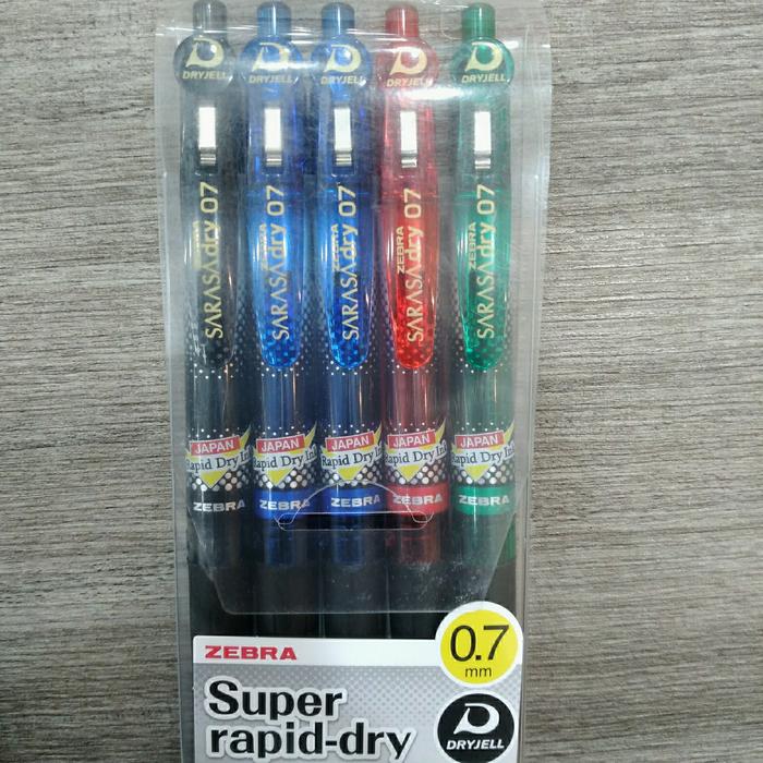 Jual pulpen gel sarasa zebra super rapid dry set 5 di Seller smart ...