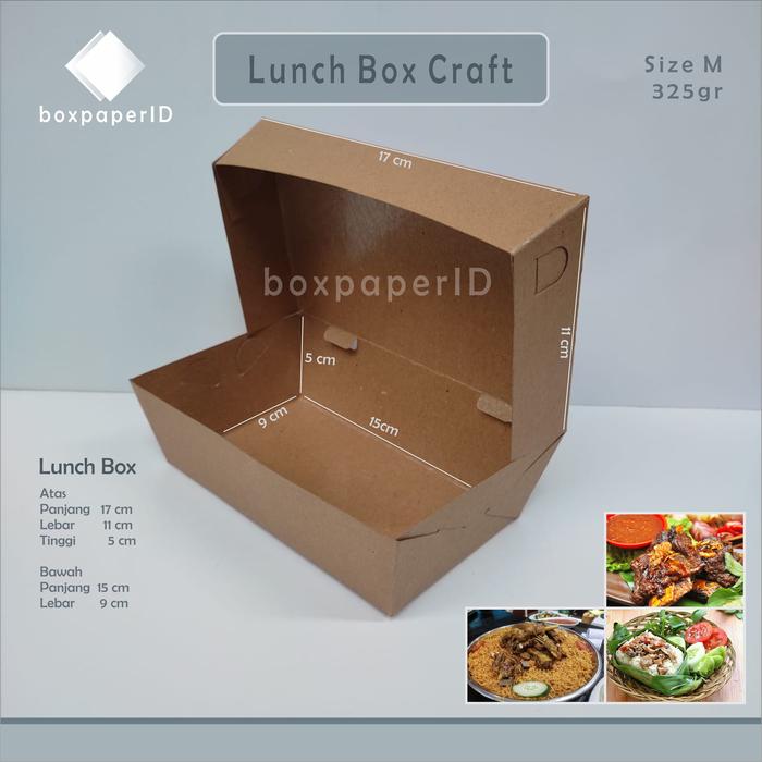 Jual PAPER BOX LUNCH CRAFT ECO TEBAL 325gr UK. M POLOS / KEMASAN ...