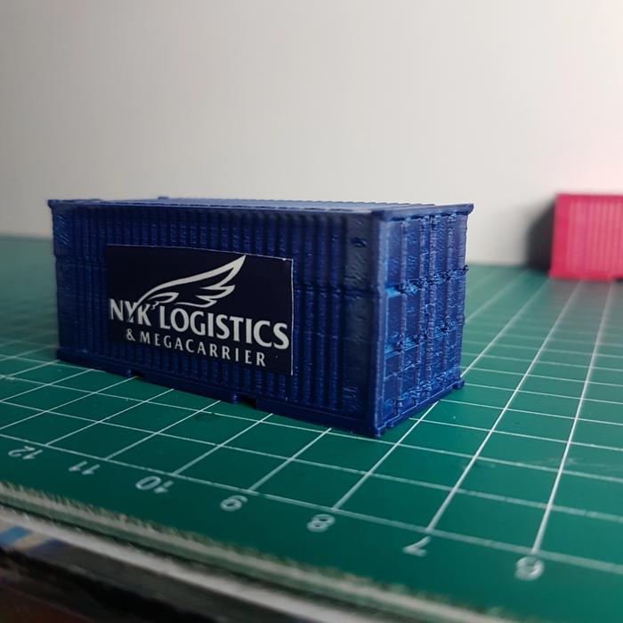 Jual miniatur container 20ft skala HO 1/87 mang irin - 20ft 3roda biru ...
