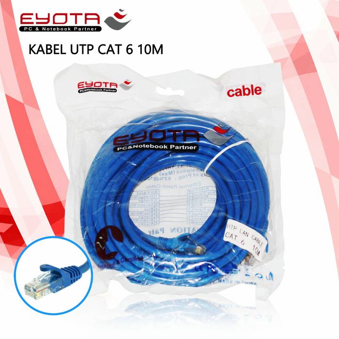 Jual Kabel Lan Cat6 10m Cable Jaringan Internet 10 meter Cat 6 Pabrikan ...