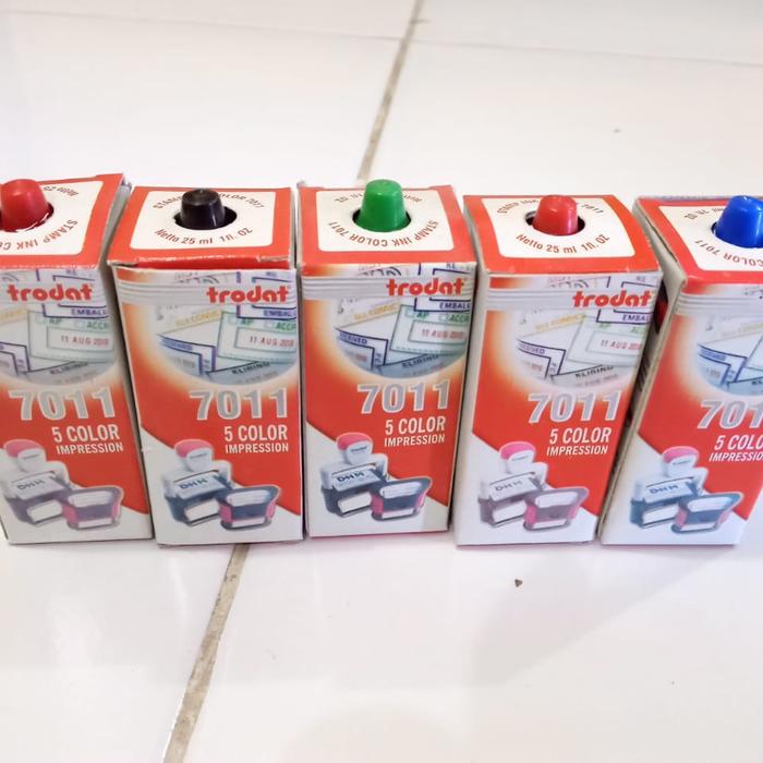 Jual Tinta stempel TRODAT 7011 ORIGINAL MERAH,BIRU,HITAM,HIJAU 25ml ...