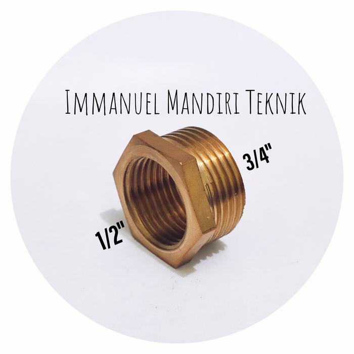 Jual Vlok Ring 3/4 x 1/2 full drat / Bushing kuningan 3/4 x 1/2 ...