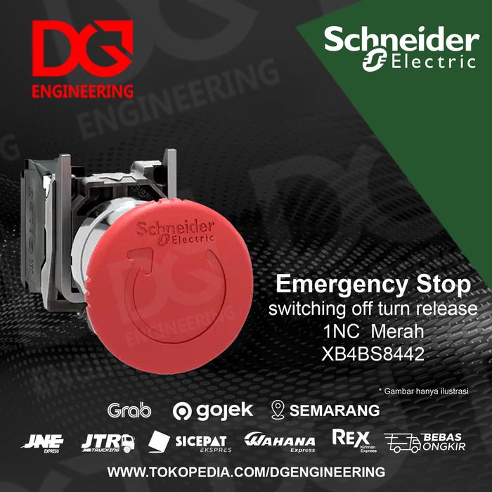 Jual Schneider Emergency Stop Push Lock Merah 1 NC XB4BS8442 - Kota ...