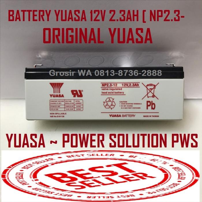 Jual BATTERY YUASA NP2.3-12 12V 2.3AH BATERAI YUASA 12V 2,3AH NP2.3-12 ...