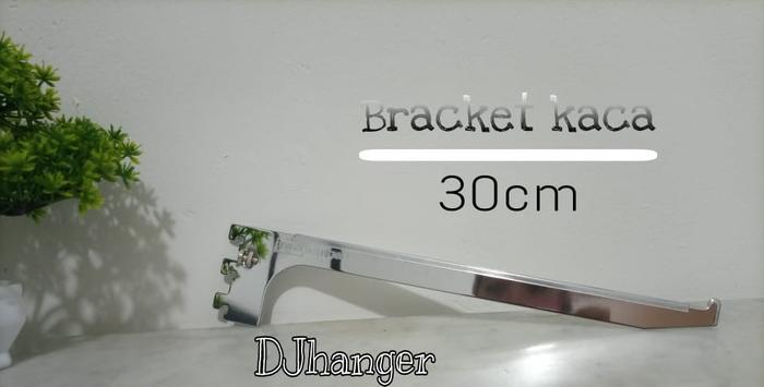 Jual Bracket Kaca 30cm | Ambalan kaca | Daun breket kaca 30cm display ...