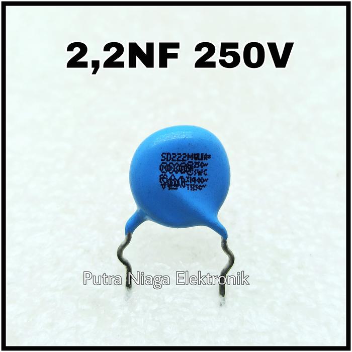 Jual Kapasitor 2,2NF 250V 2N2 X1 Y1 Ceramic 2.2NF kode 222 250 Volt ...