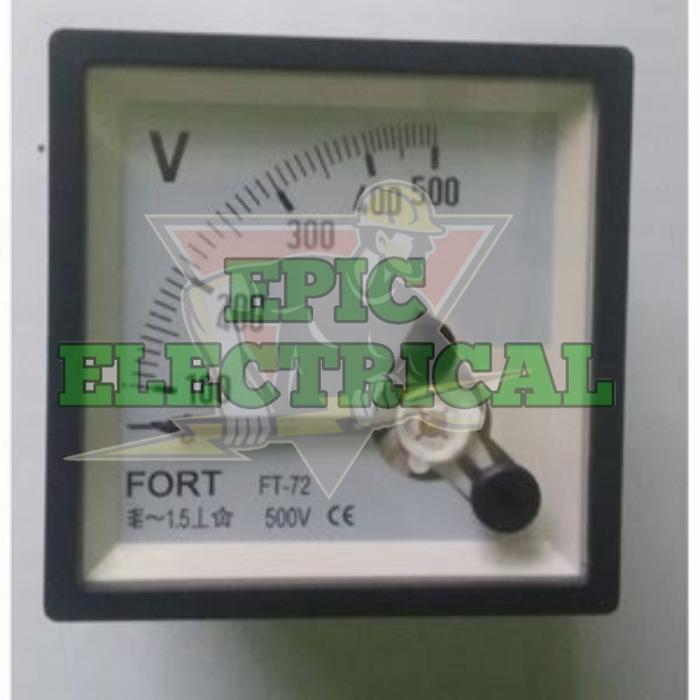 Jual Jual VOLTMETER ANALOG 0-500V FORT MODEL FT-72 - Jakarta Pusat ...