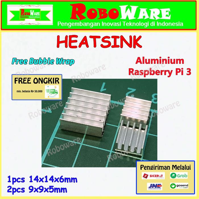 Jual Heat Sink Aluminum 3 pcs Raspberry Pi 3 HeatSink CPU Cooling ...