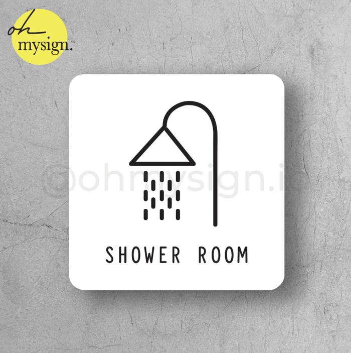 Jual Sign Shower Room Ruang Shower Akrilik UV Print Label - Jakarta ...