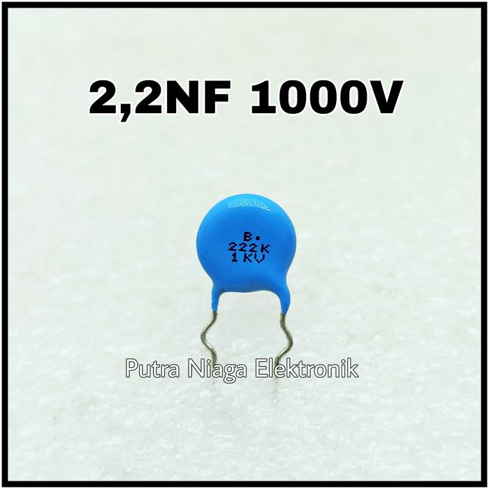 Jual Kapasitor 2,2NF 1000V 2N2 Ceramic HV 2.2NF kode 222 1KV Keramik ...