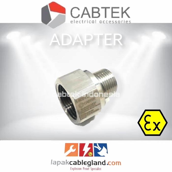 Jual Adapter Exproof CABTEK M20 (M) x 3/4"NPT Brass Nickel plated cmp ...