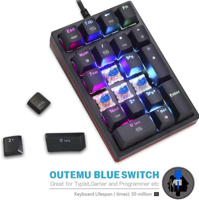 Jual Keyboard Numpad RGB Mechanical Blue Red Switch Motospeed Backlight ...