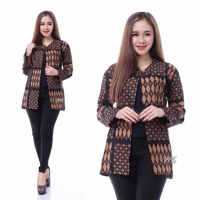 Jual BLAZER WANITA BAJU KERJA ROMPI BATIK OUTER MOTIF LADANG SAWAH ...