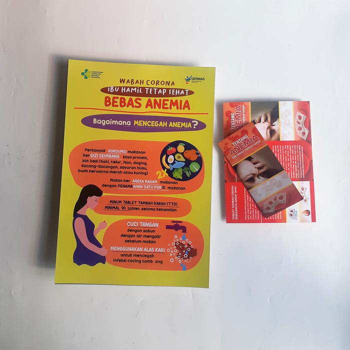 Jual Poster Kesehatan - Poster Anemia Ibu Hamil 6 - Bonus Leaflet Anemia - Kab. Sleman - Syafana ...